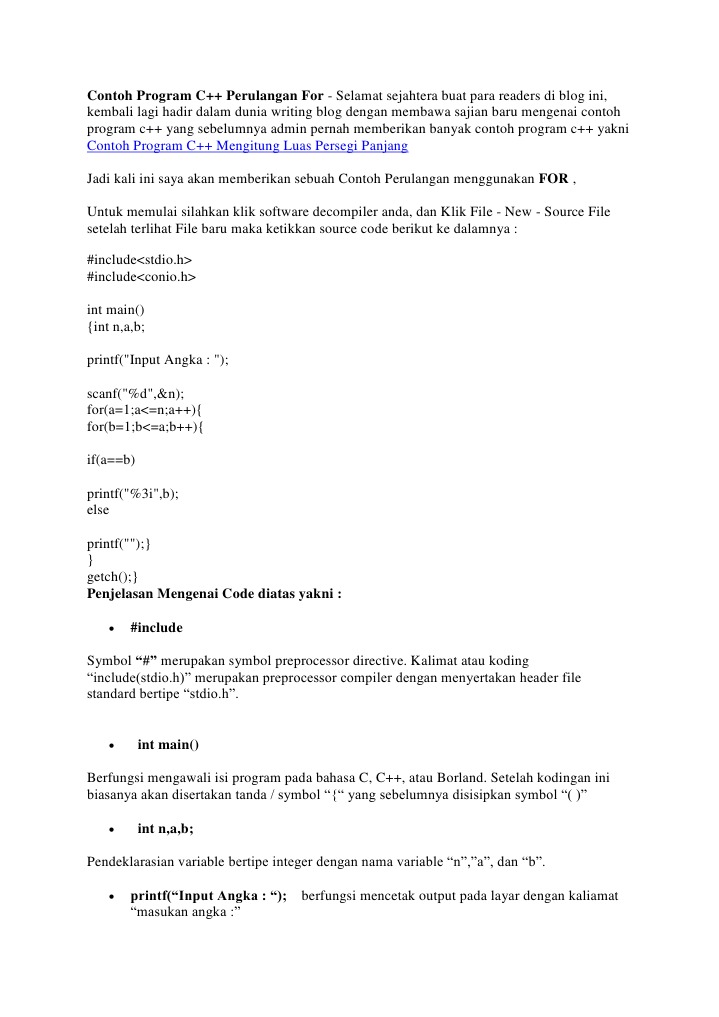 Contoh Program C | PDF
