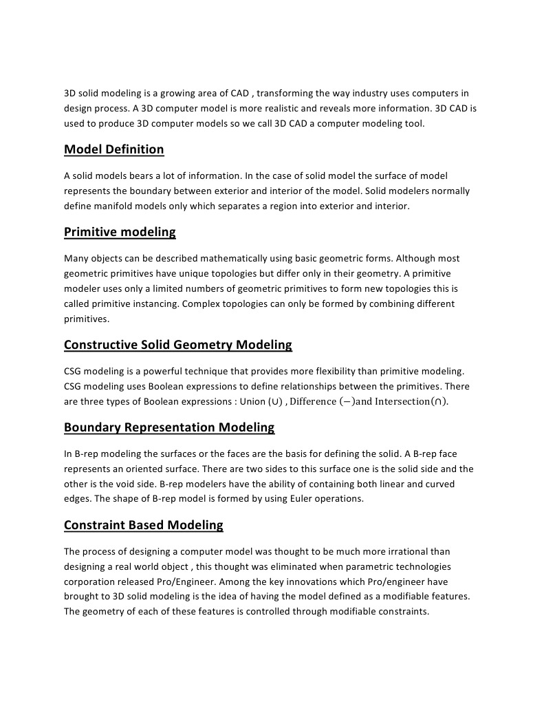 An In-Depth Guide to 3D Solid Modeling Techniques and Applications in ...