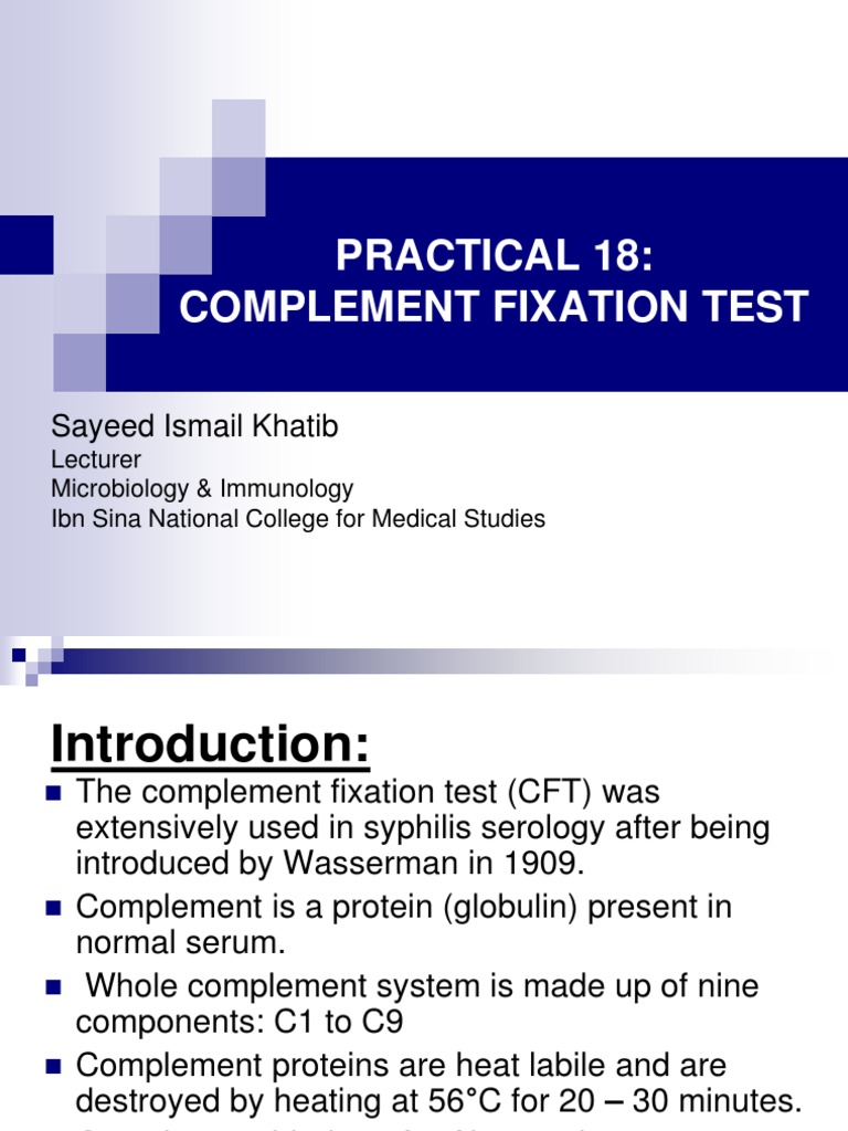 CFT | PDF | Complement System | Antibody
