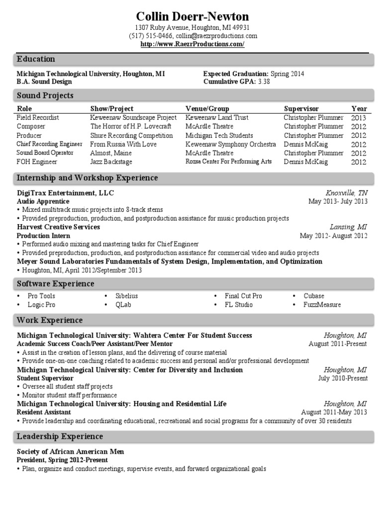 Collin Doerr-Newton Resume | PDF | Michigan | Engineer