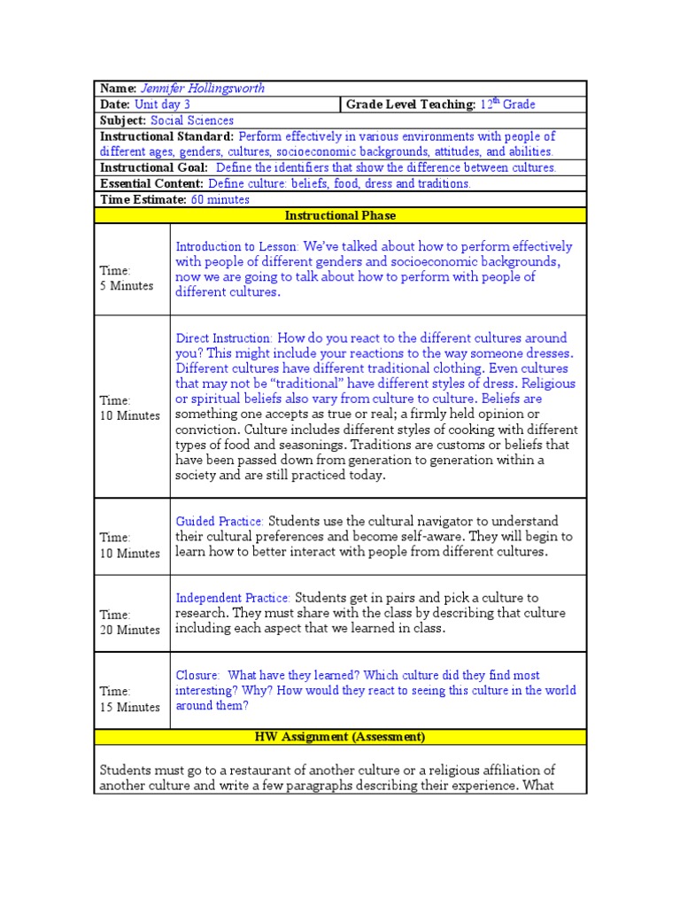 Lesson Template | PDF