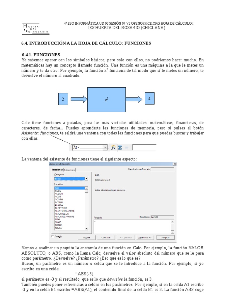 Introducción A Las Fórmulas en OpenOffice - Org Calc | PDF
