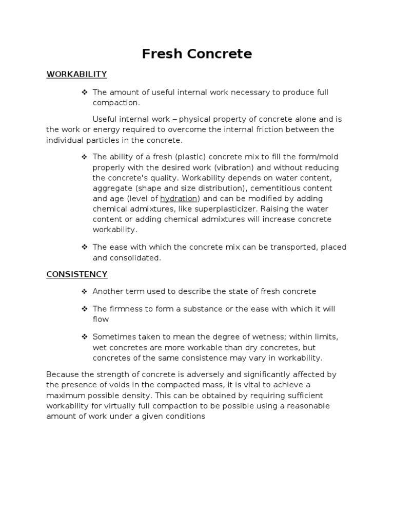 Fresh Concrete | PDF | Concrete | Structural Engineering