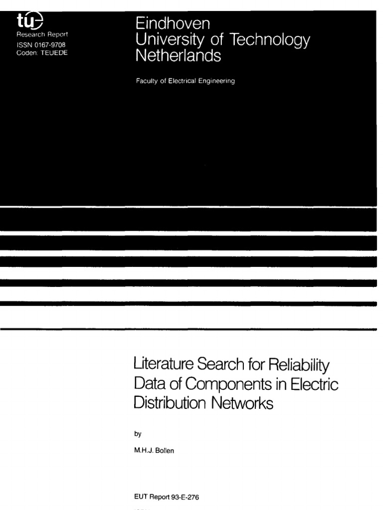 Literature Search For Reliability Data of Components in Electric ...
