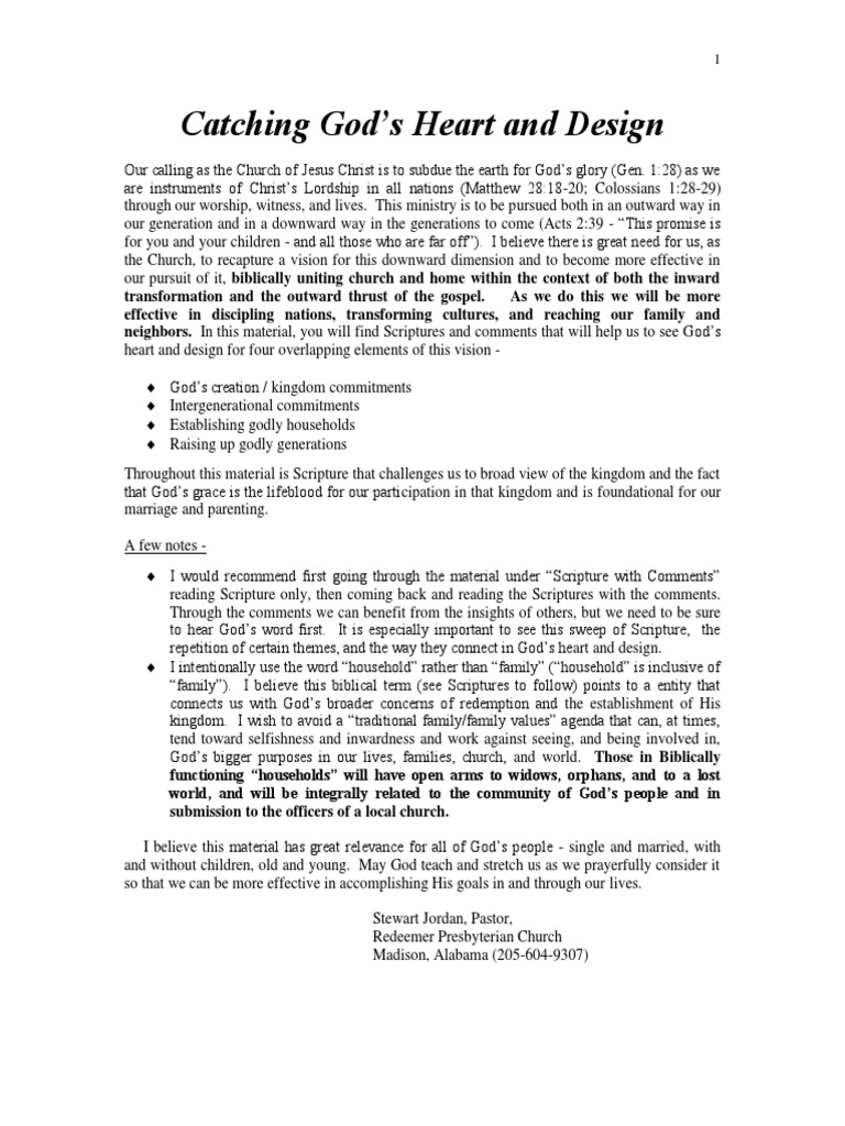 Catching God's Heart and Design | PDF | Abraham | Book Of Exodus