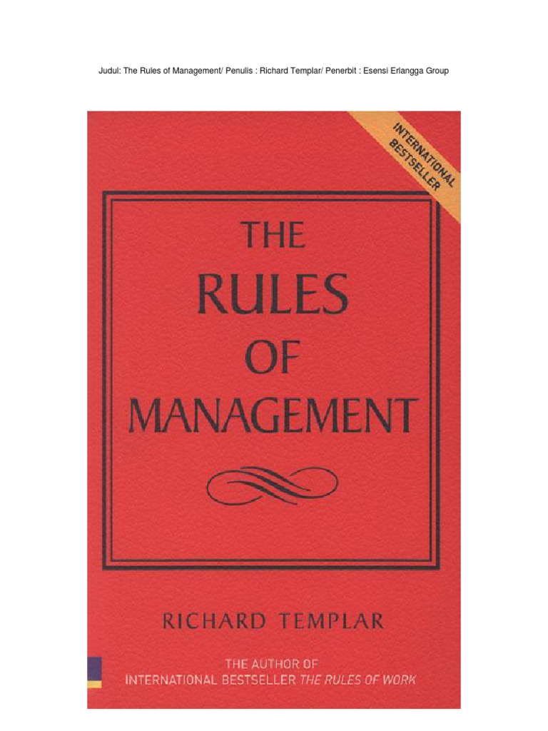 The Rules of Management | PDF