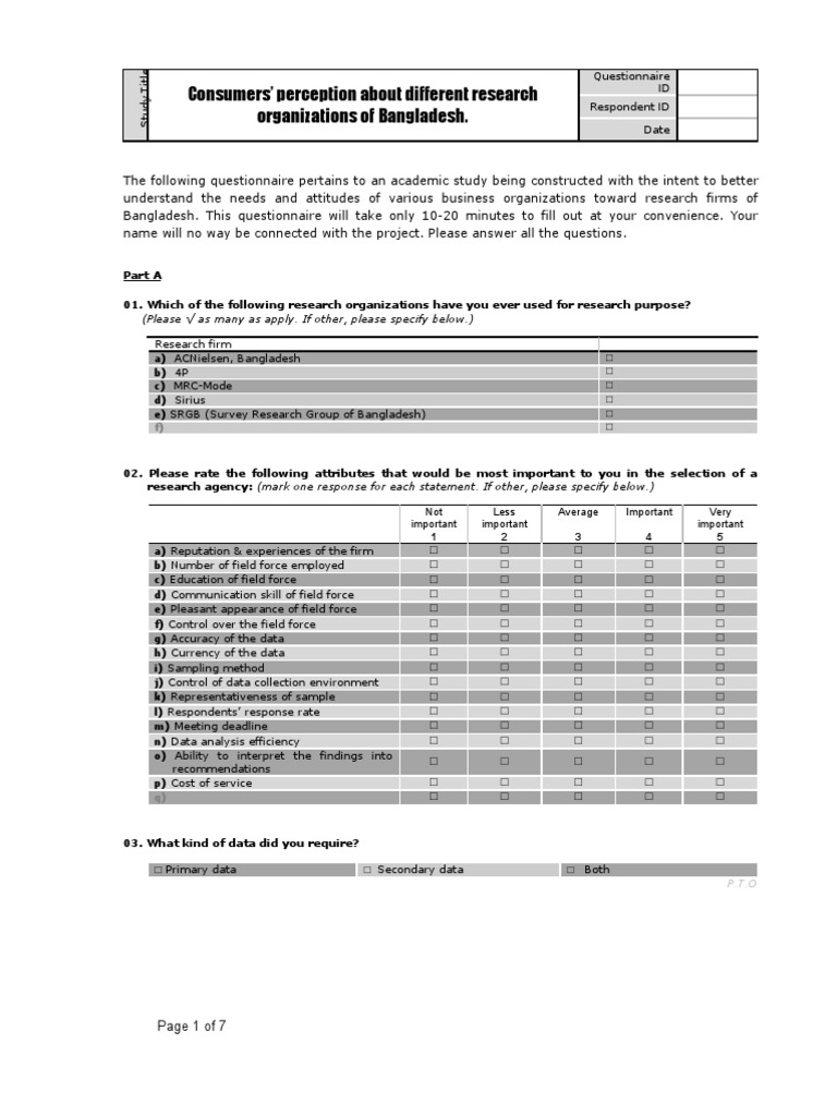 Consumers' Perception About Different Research Organizations of ...