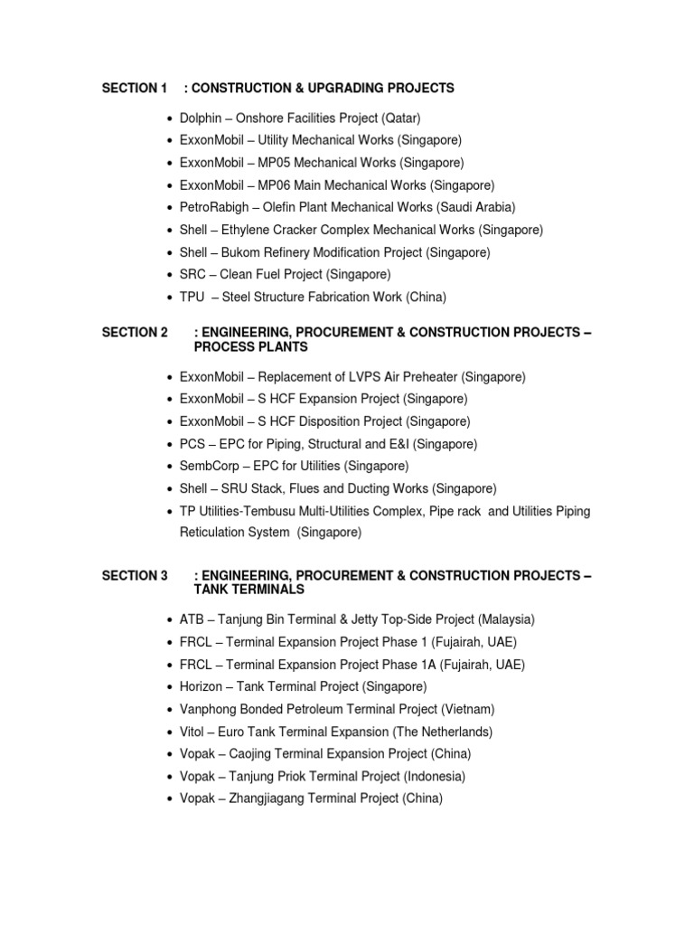 Section 1: Construction & Upgrading Projects | PDF