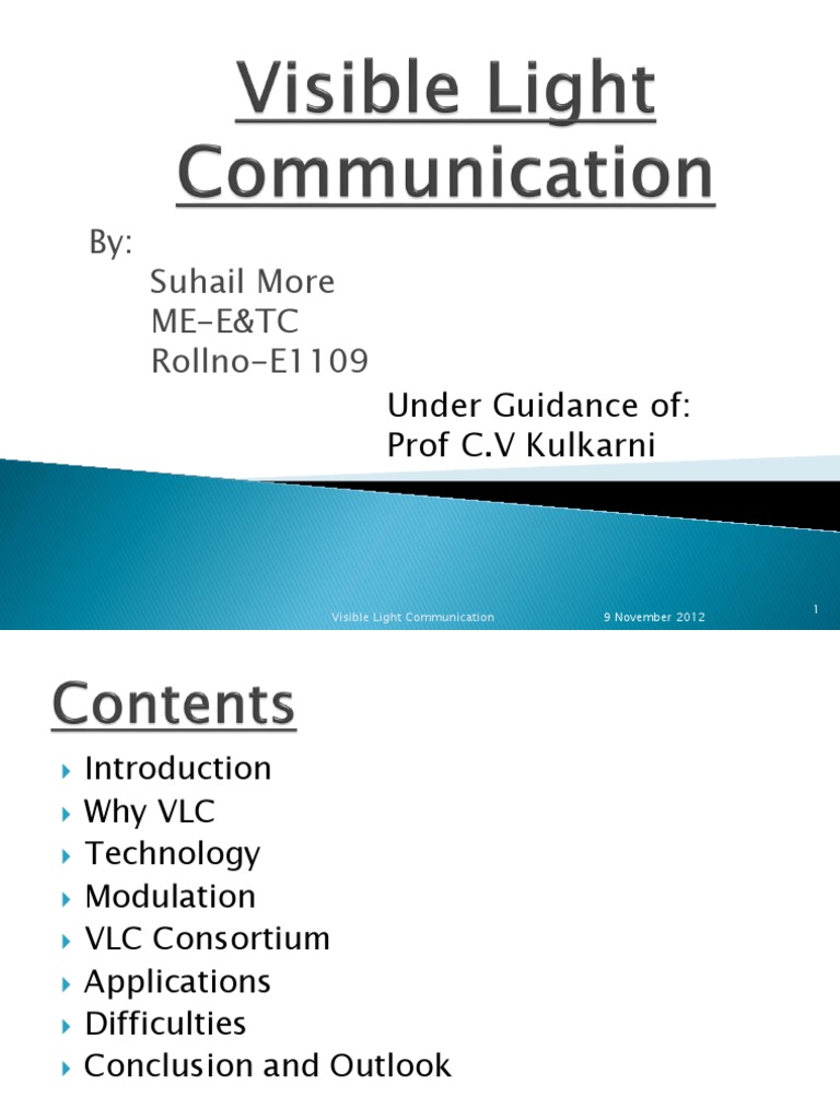 Overview of Visible Light Communication | PDF | Light Emitting Diode ...