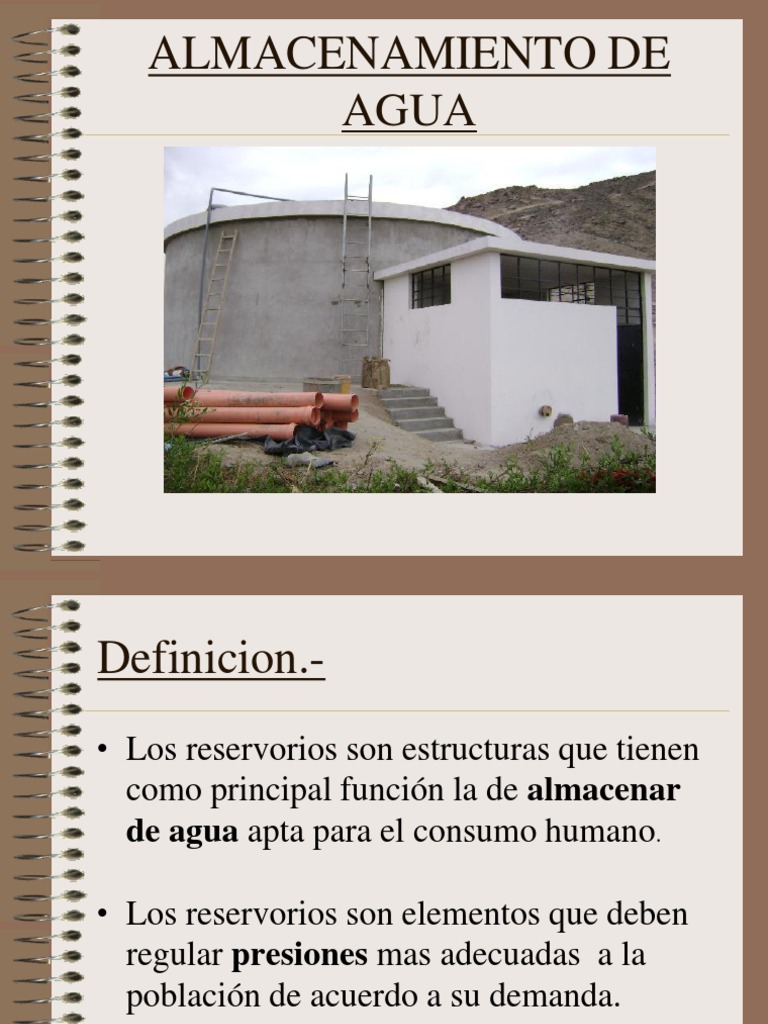 Tipos y Partes de Reservorios de Agua | PDF | Reservorio | Agua
