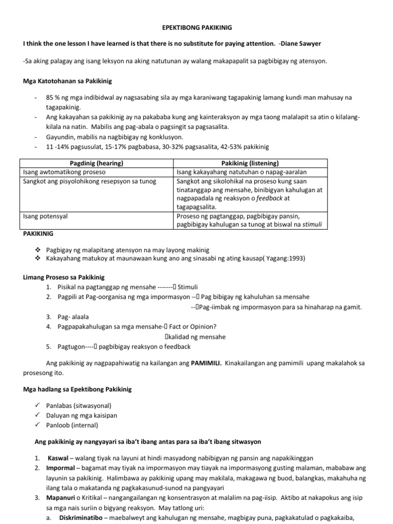 EPEKTIBONG Pakikinig | PDF