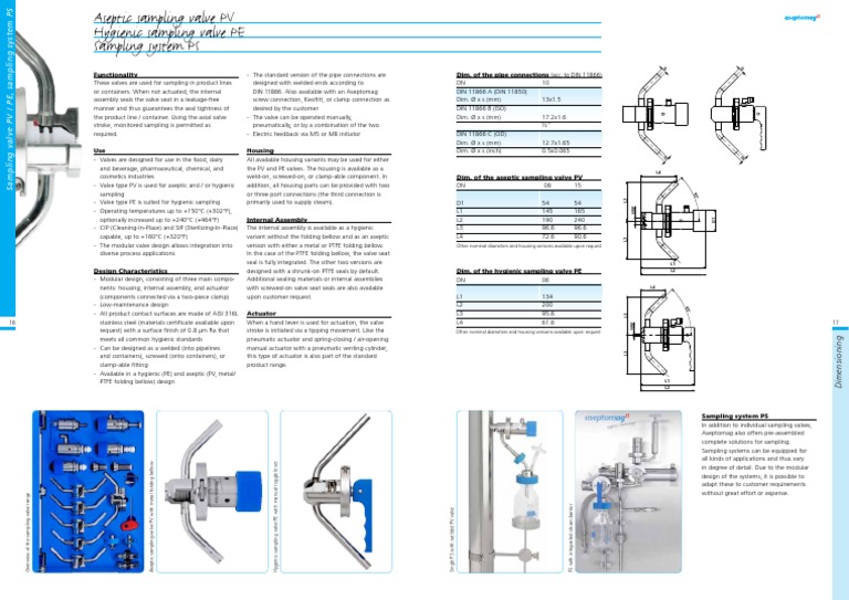 Functionality Dim. of The Pipe Connections (Acc. To DIN 11866) | PDF | Valve | Pipe (Fluid ...