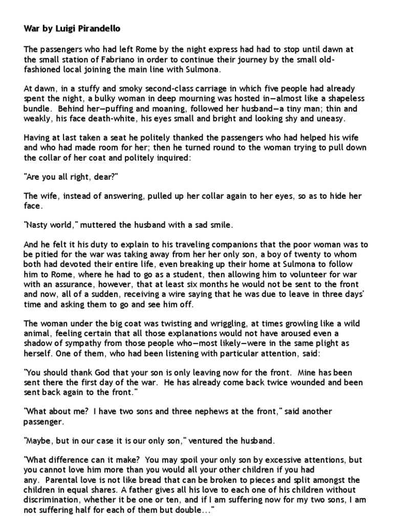 War by Luigi Pirandello | PDF