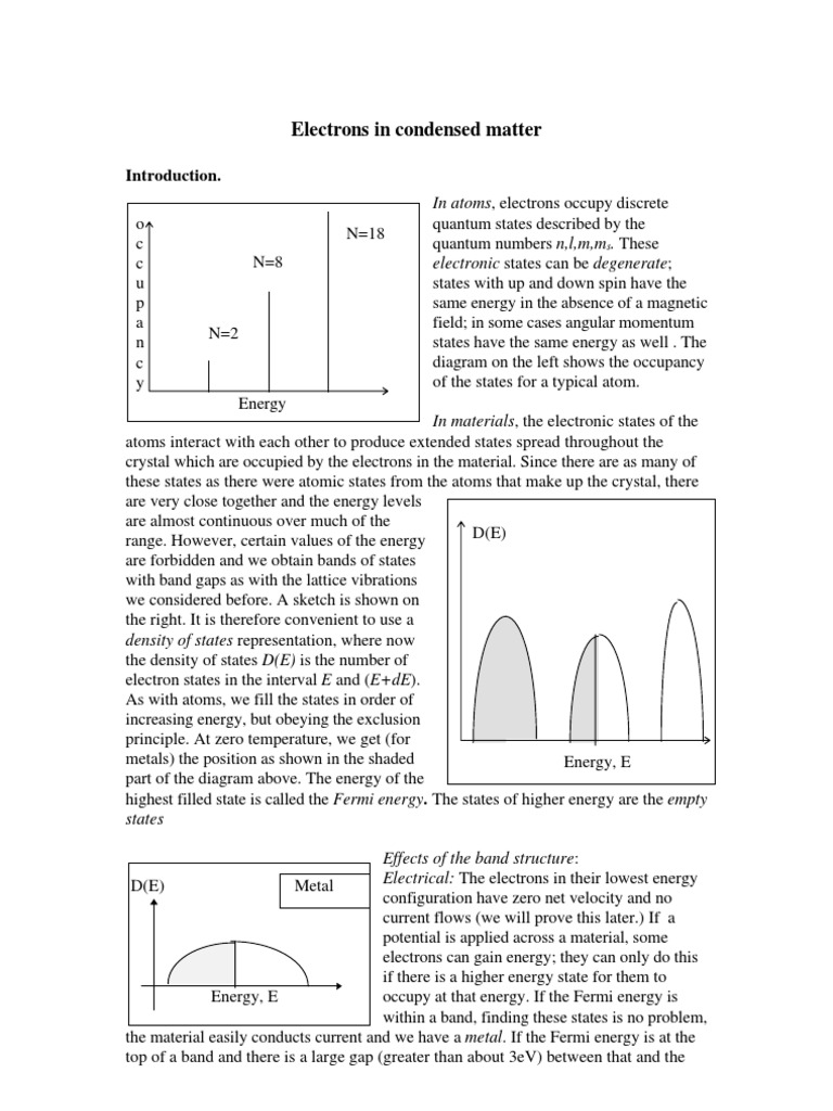 3C25 Solid State Physics Old Notes 1 of 11 (UCL) | PDF | Semiconductors ...