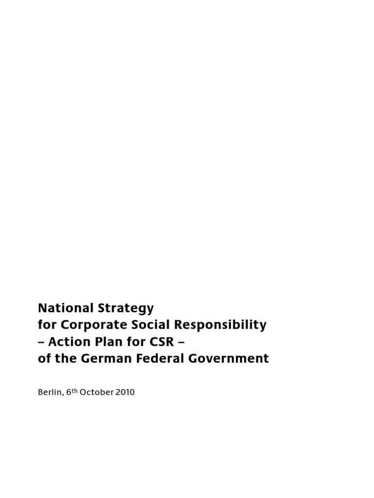Germany's CSR Action Plan Overview | PDF | Business