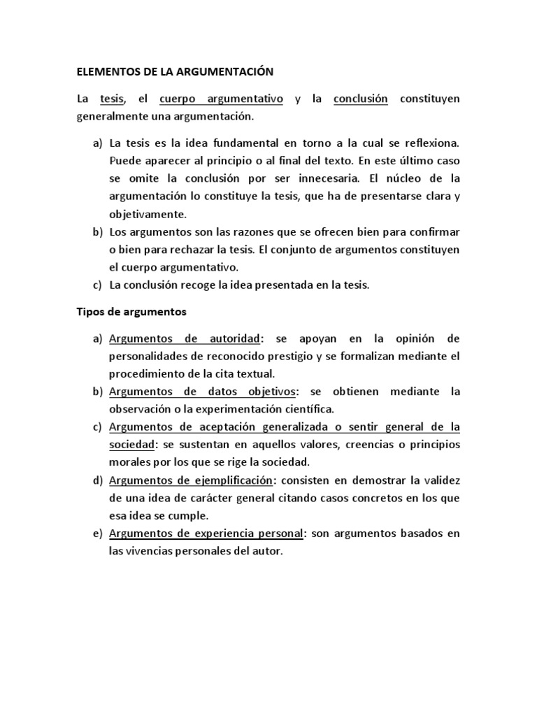 Elementos de La Argumentación | PDF | Campo (Matemáticas) | Ciencia ...