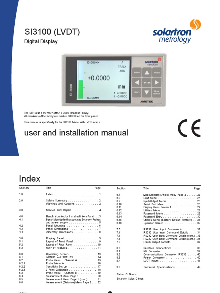 SI3100 Manual | PDF | Electrical Connector | Parameter (Computer Programming)