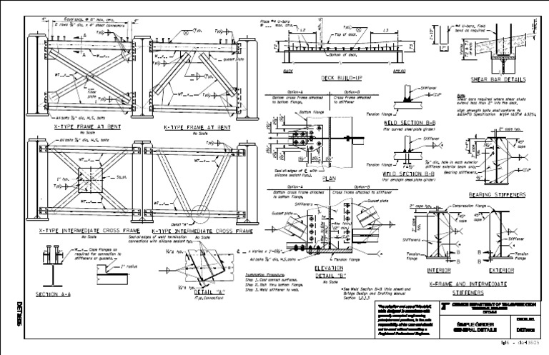 Simple Girder General Details | PDF | Structural Steel | Welding