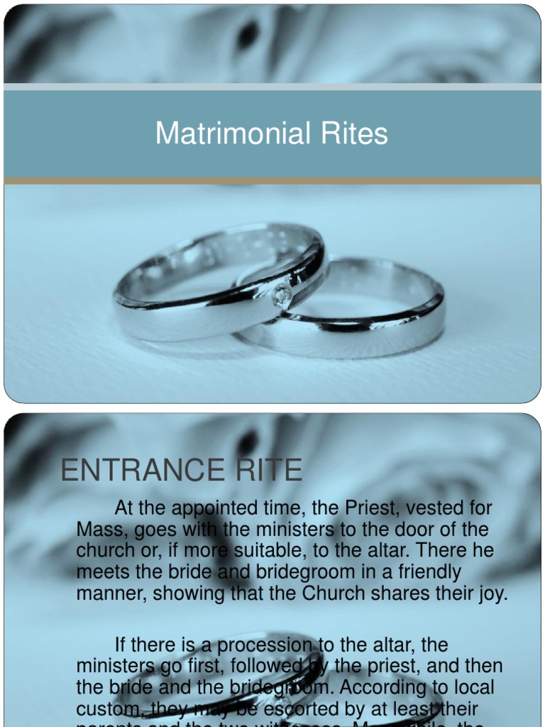 Matrimonial Rites | PDF | Mass (Liturgy) | Wedding