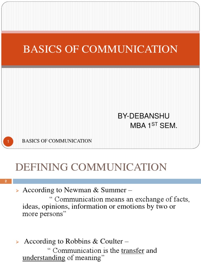 Fundamentals of Communication Explained | PDF