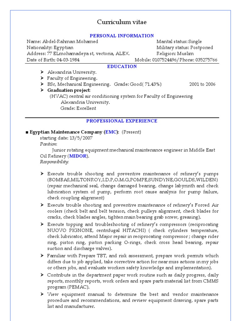 Junior Rotating Equipment Engineer CV | PDF | Gas Turbine | Pump