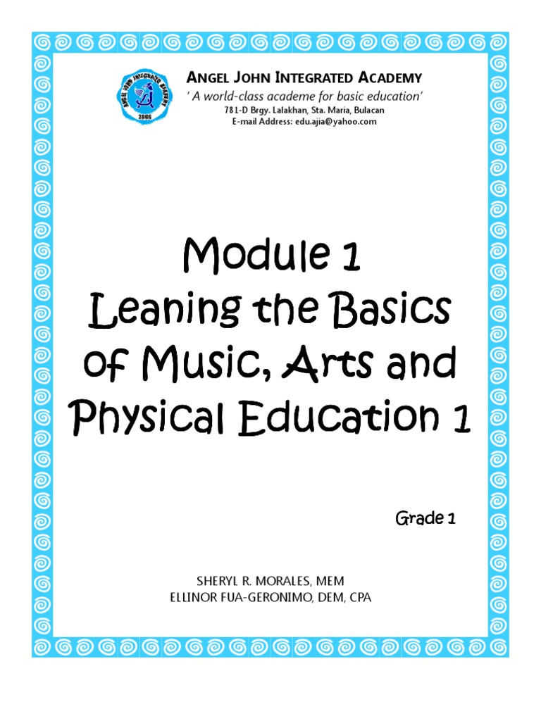 MAPEH Basics for Grade 1 Students | PDF | Color | Shape