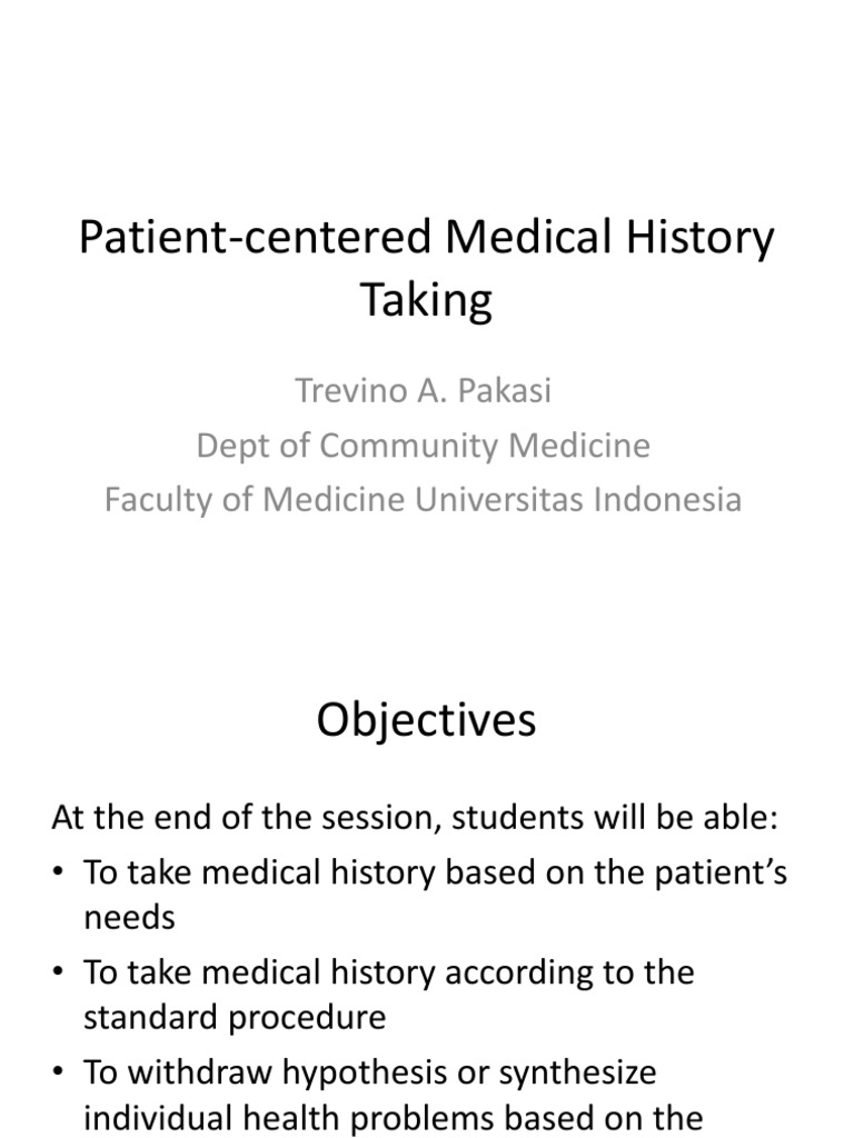 Patient-Centered Medical History Taking | PDF | Patient | Medicine