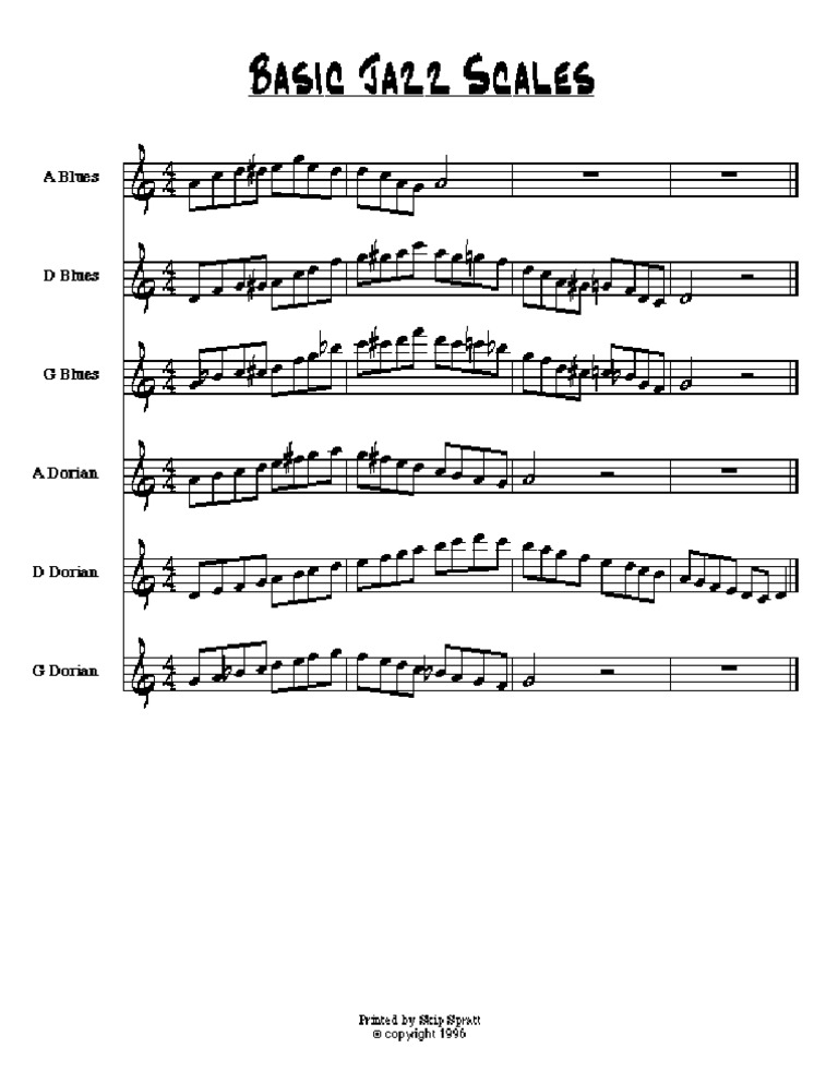 Scales - Basic Jazz Scales For Saxophone | PDF | Foreign Language Studies