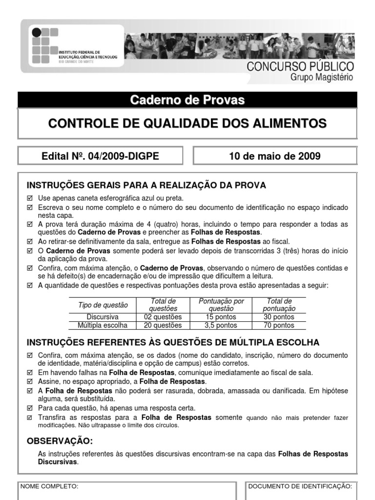 Professor_Controle de Qualidade Dos Alimentos