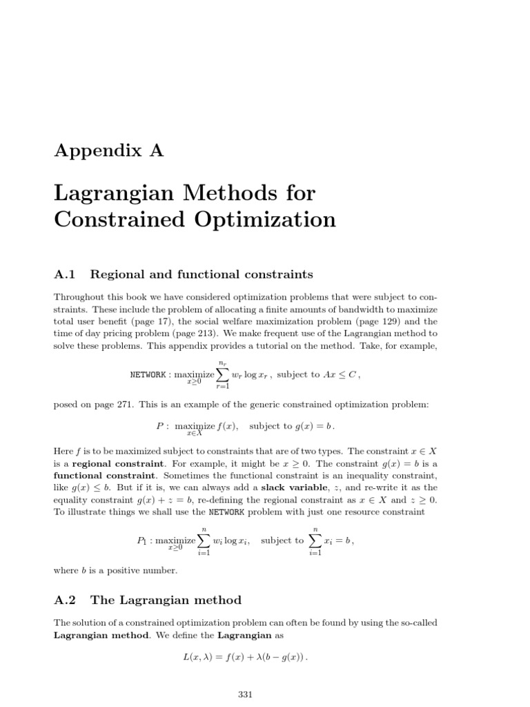Lagrangian Methods For Constrained Optimization | PDF | Mathematical Optimization | Algorithms