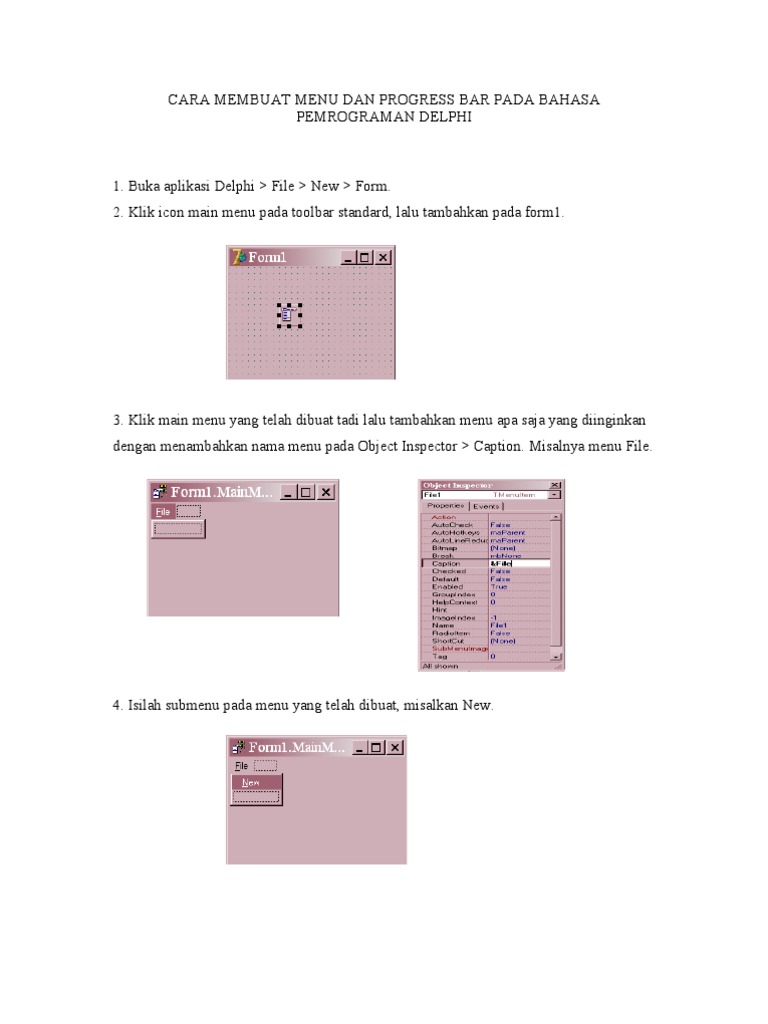 Cara Membuat Menu Di Delphi | PDF