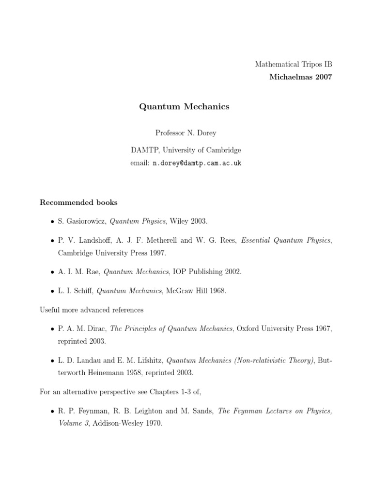 IB Quantum Physics (Cambridge) | PDF | Wave Function | Photon