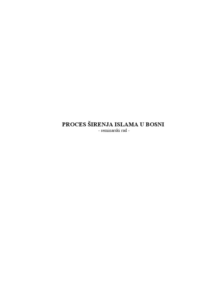 Proces Sirenja Islama U Bosni | PDF