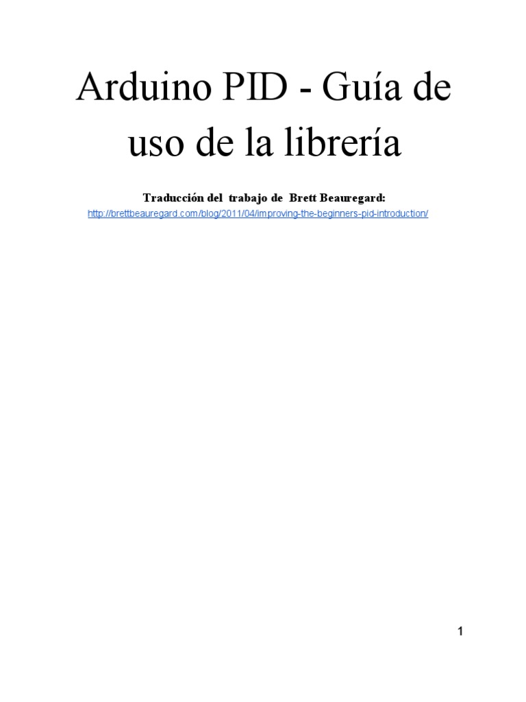 Guía de Uso PID para Arduino | PDF | Análisis | Análisis matemático