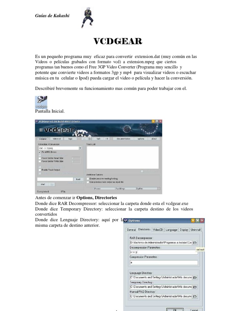 Guias de Kakashi-Uso Del VCD Gear | PDF