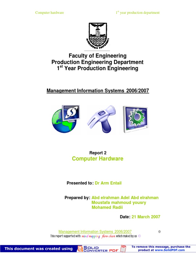 Faculty of Engineering Production Engineering Department 1 Year ...