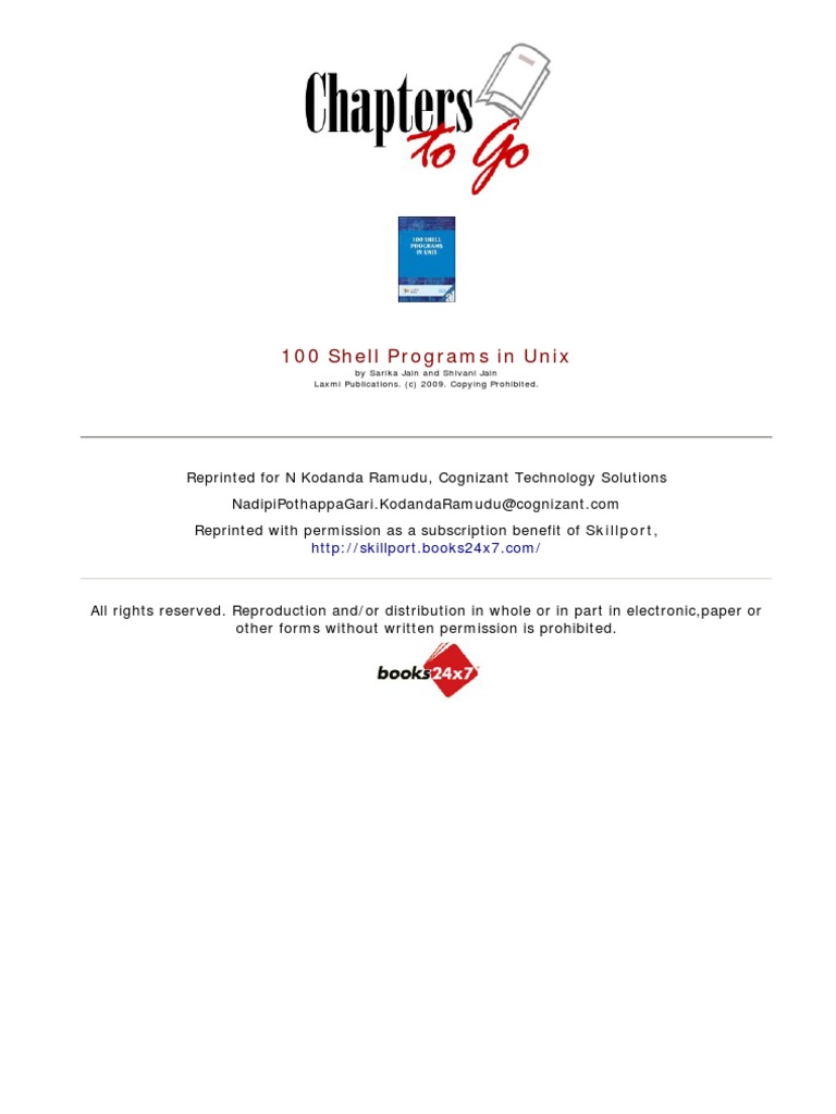 100 Shell Programs Part Ii Pdf Command Line Interface System Software
