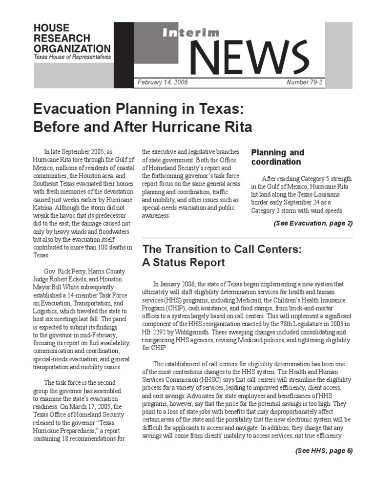 Evacuation Planning in Texas Before and After Hurricane Rita ...