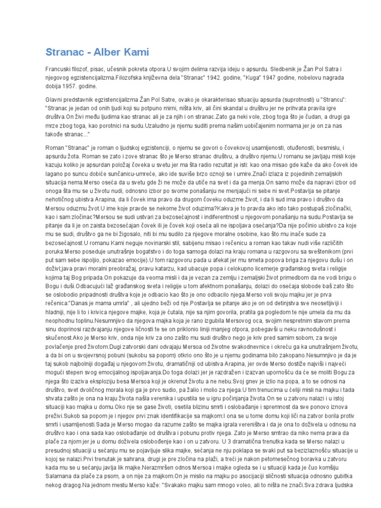 Stranac, Alber Kami | PDF