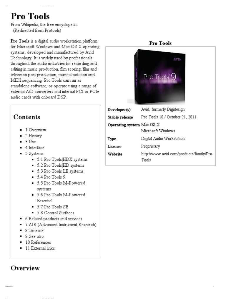 Pro Tools - Wikipedia, The Free Encyclopedia | PDF | Sound Technology ...