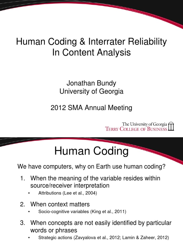 Human Coding & Interrater Reliability in Content Analysis | PDF ...