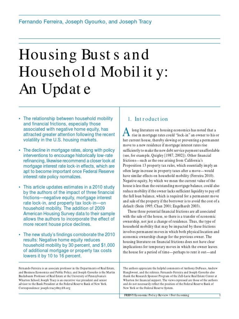 Housing Mobility and Financial Frictions | PDF