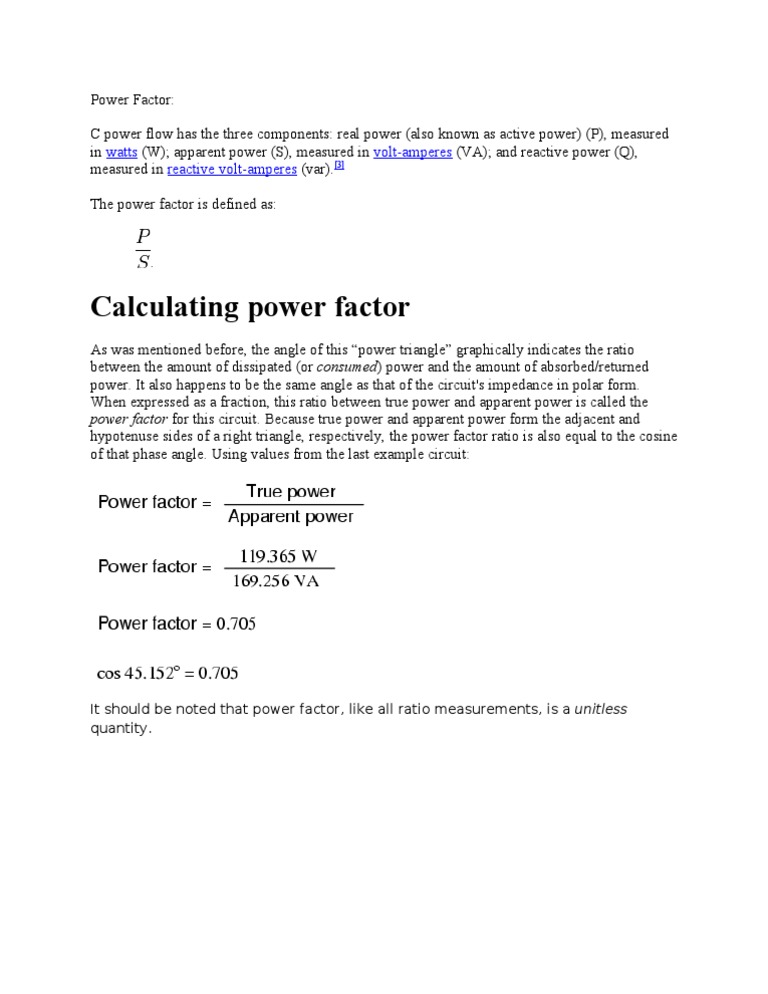 Power Factor | PDF