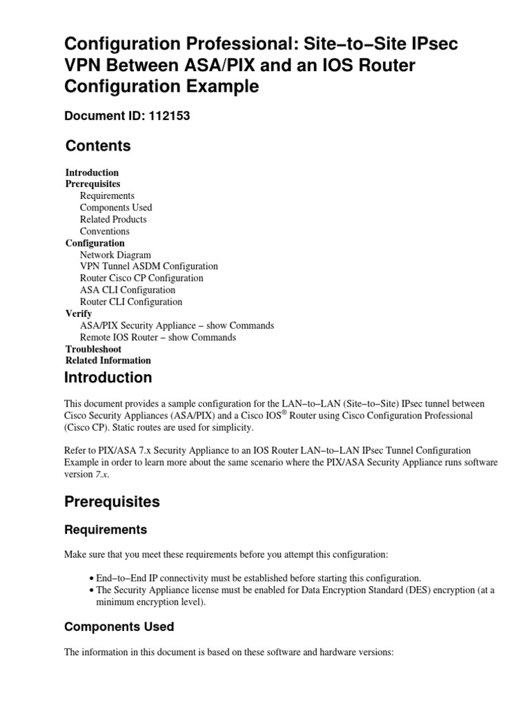 Site To Site IPsec VPN | PDF | Virtual Private Network | Router (Computing)