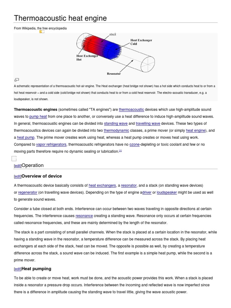 Thermoacoustic Heat Engine Overview | PDF | Continuum Mechanics ...