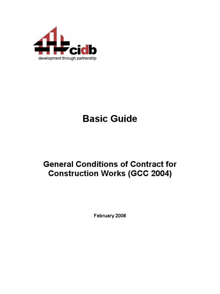 Basic Guide: General Conditions of Contract For Construction Works (GCC ...