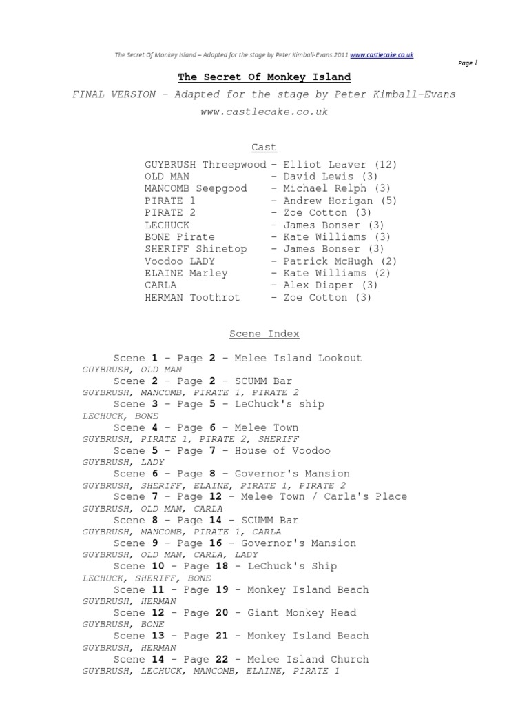 The Secret of Monkey Island | PDF | Adventure | Fictional Islands