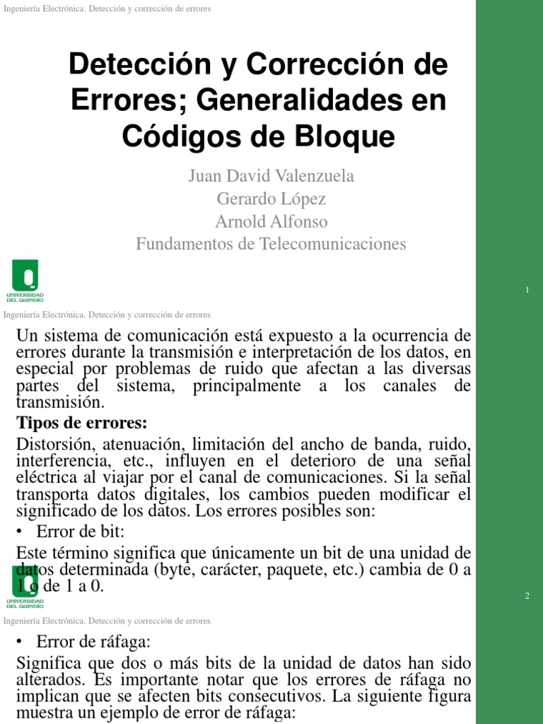 Detección y Corrección de Errores