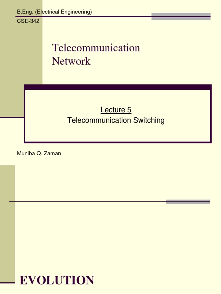 Lec 5 | PDF | Telephone Exchange | Packet Switching