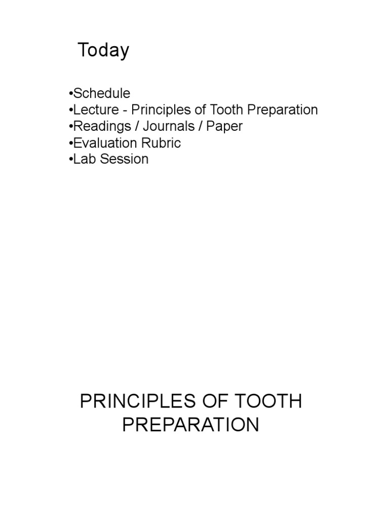 01 Principles of Tooth Preparation | PDF | Human Head And Neck ...
